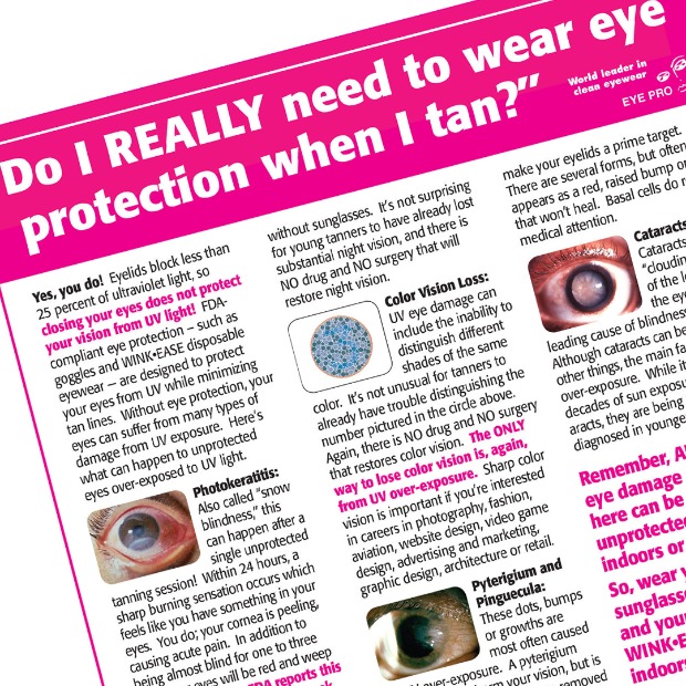 Explain To Your Tanners! | Eye Pro, Inc.